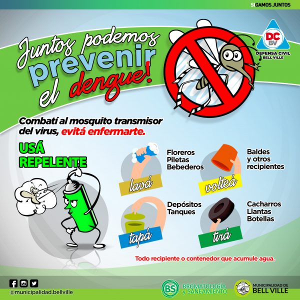 Se reiteran recomendaciones para prevenir el dengue. - Municipalidad de Bell Ville
